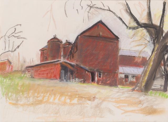 Wolf Kahn | BARN HEAD-ON | MutualArt
