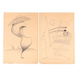 Eldred Thomas | TWO Surrealist Drawings (1936) | Compare similar ...