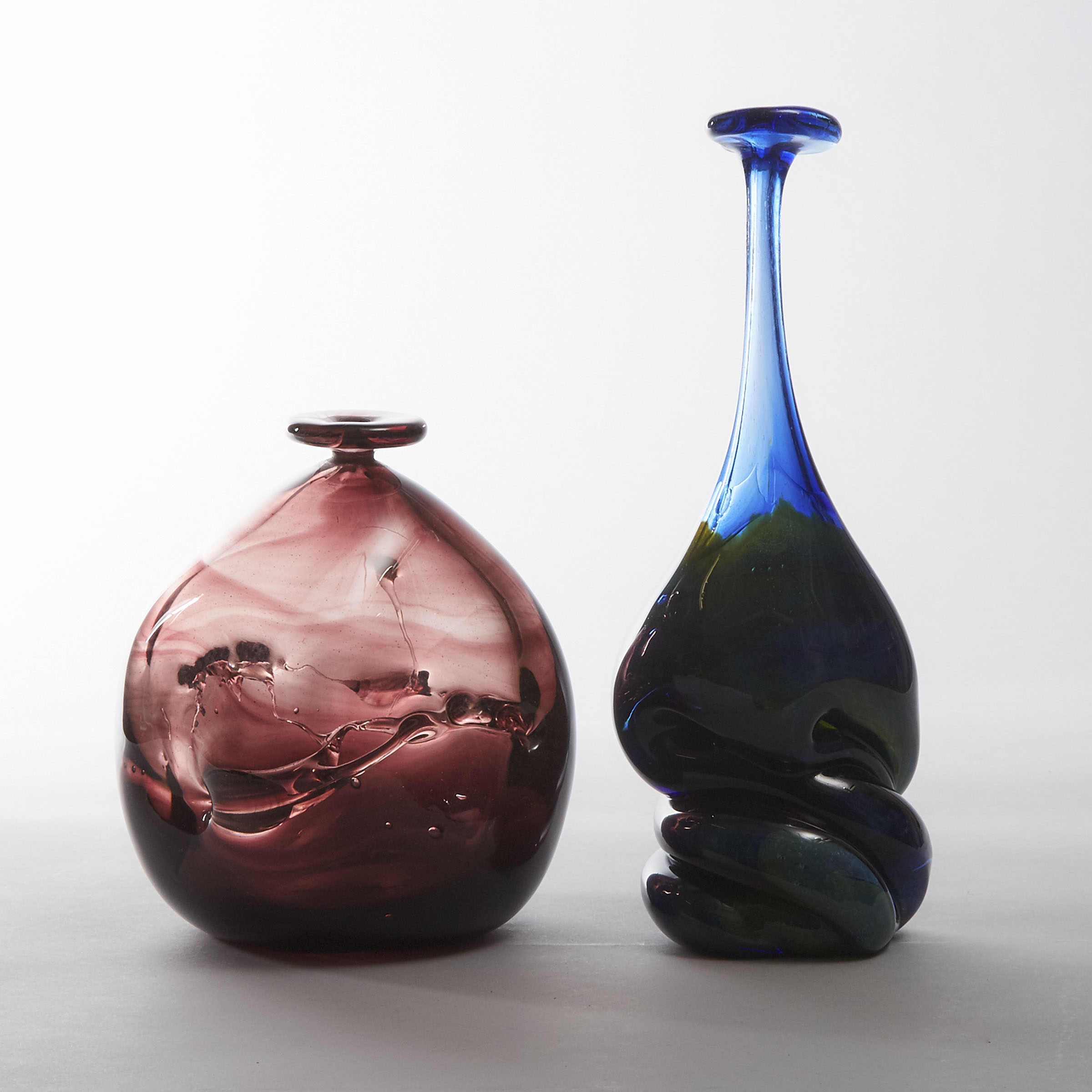 Michael Robinson | Two Coloured Glass Vases | MutualArt