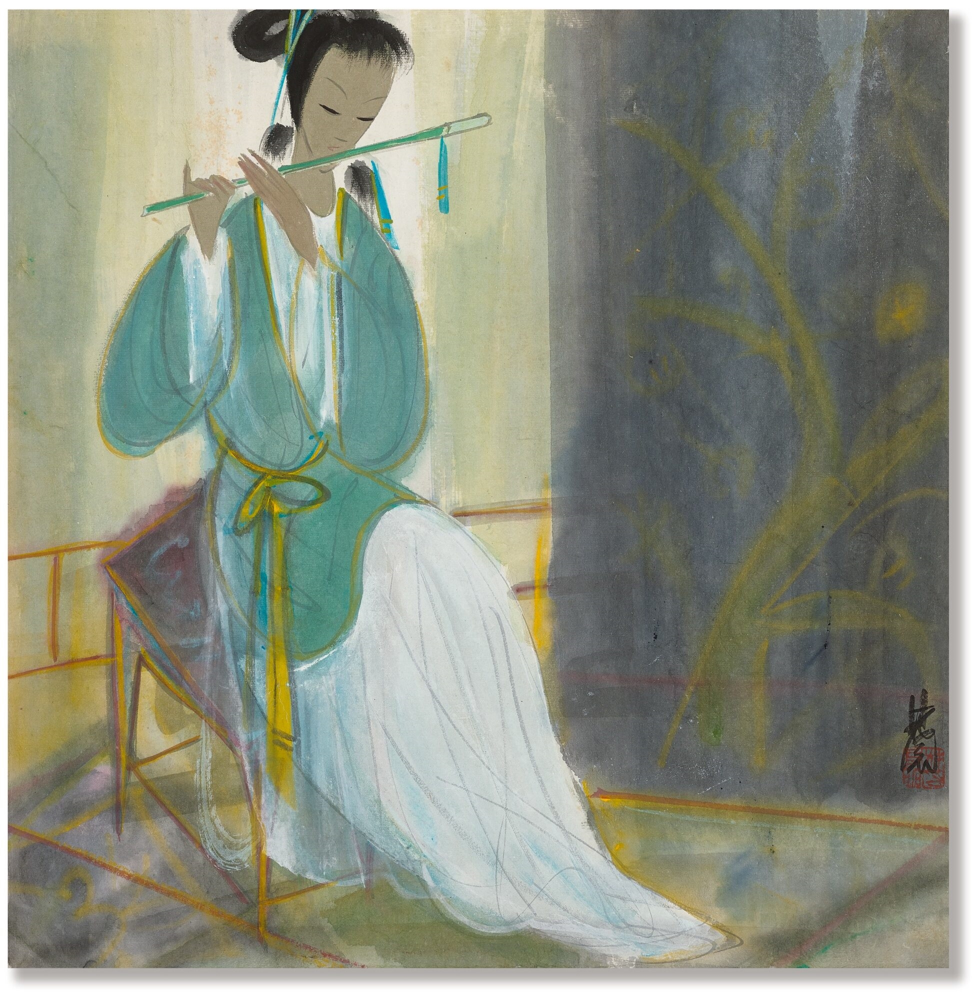 Lin Fengmian | MORNING ROUTINE (1970s) | MutualArt