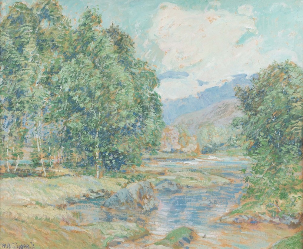 William Henry Singer | Gezicht op de Olden rivier in Noorwegen | MutualArt