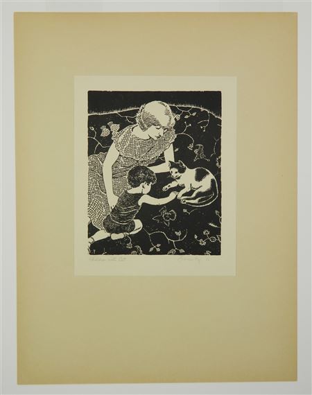 Frances Foy | Children with Cat | MutualArt
