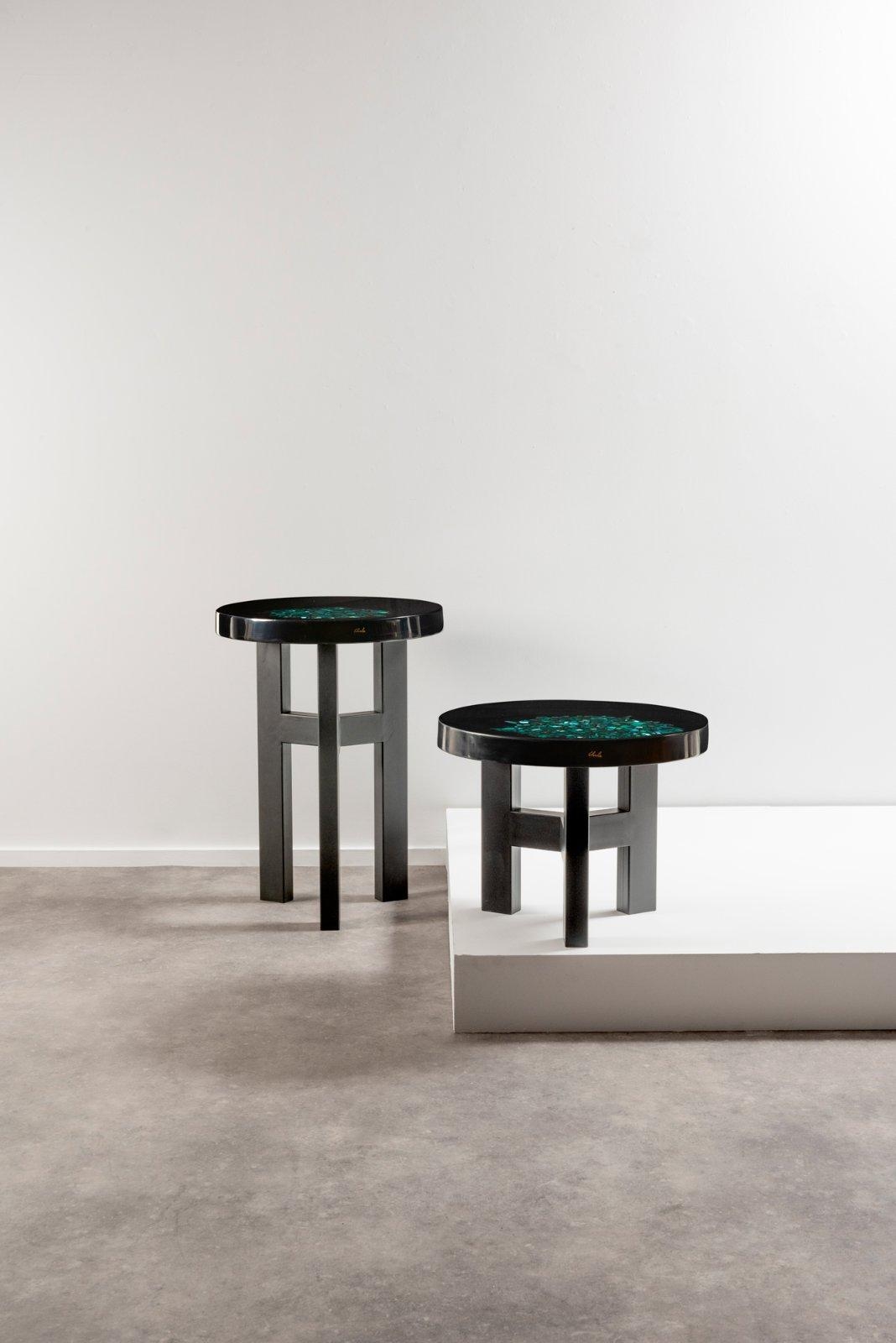 Ado Chale | Suite of two pedestal tables (1985) | MutualArt