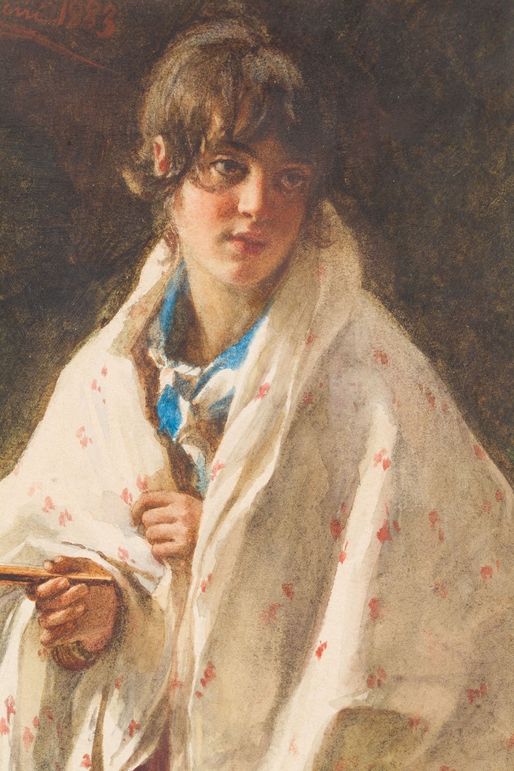 Ludwig Johann Passini | Italian girl with a fan (1883) | MutualArt