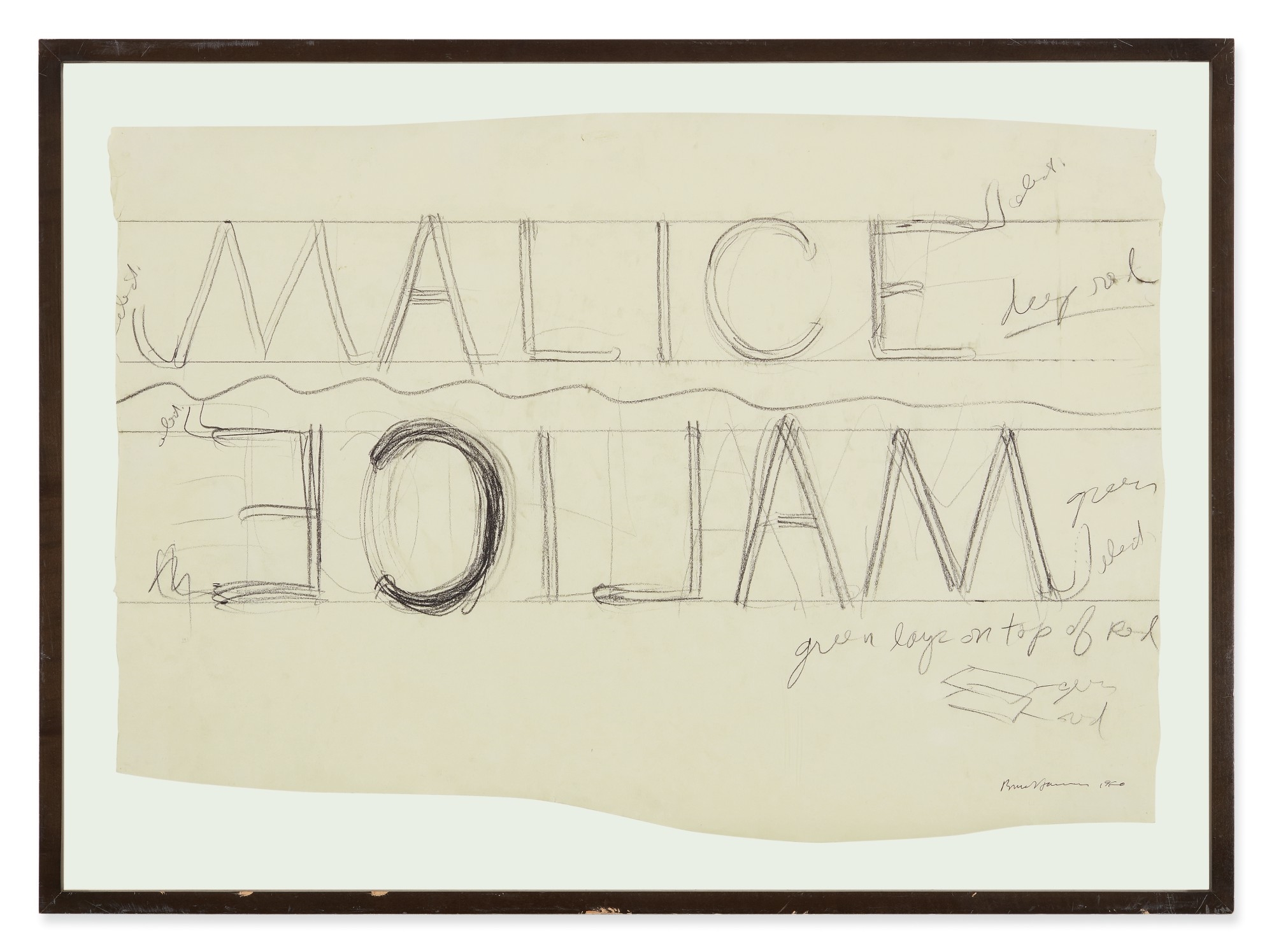 Bruce Nauman | DRAWING FOR MALICE (1980) | MutualArt