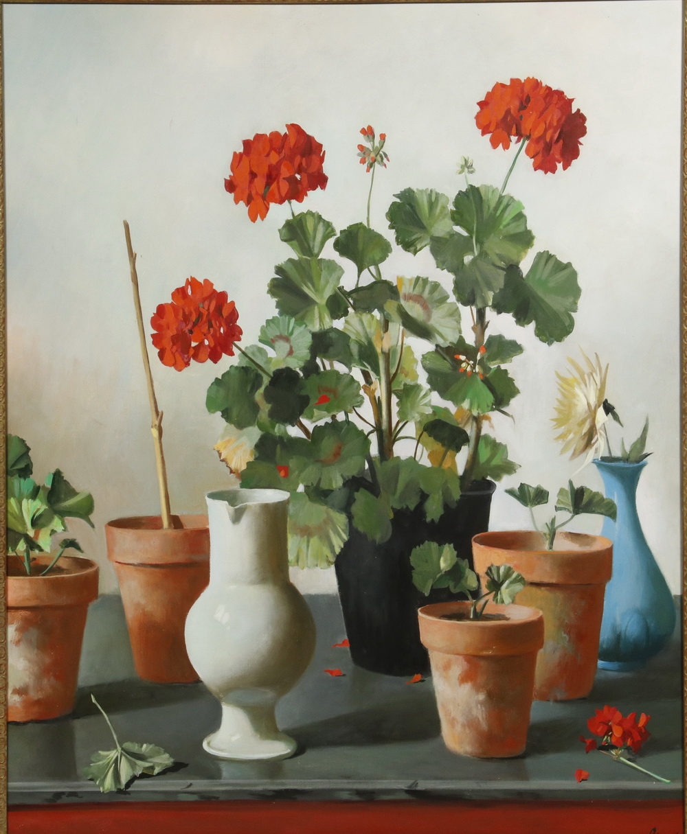Fernand Renard | Still Life with Geraniums | MutualArt