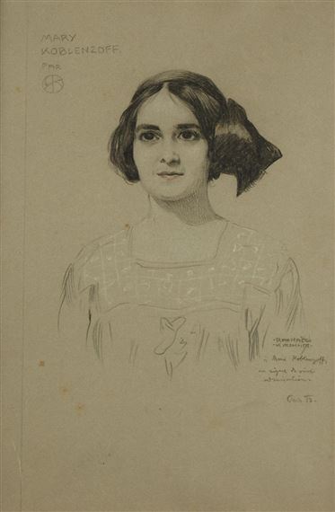 Raphael Kirchner | Portrait de Mary Koblenzoff | MutualArt