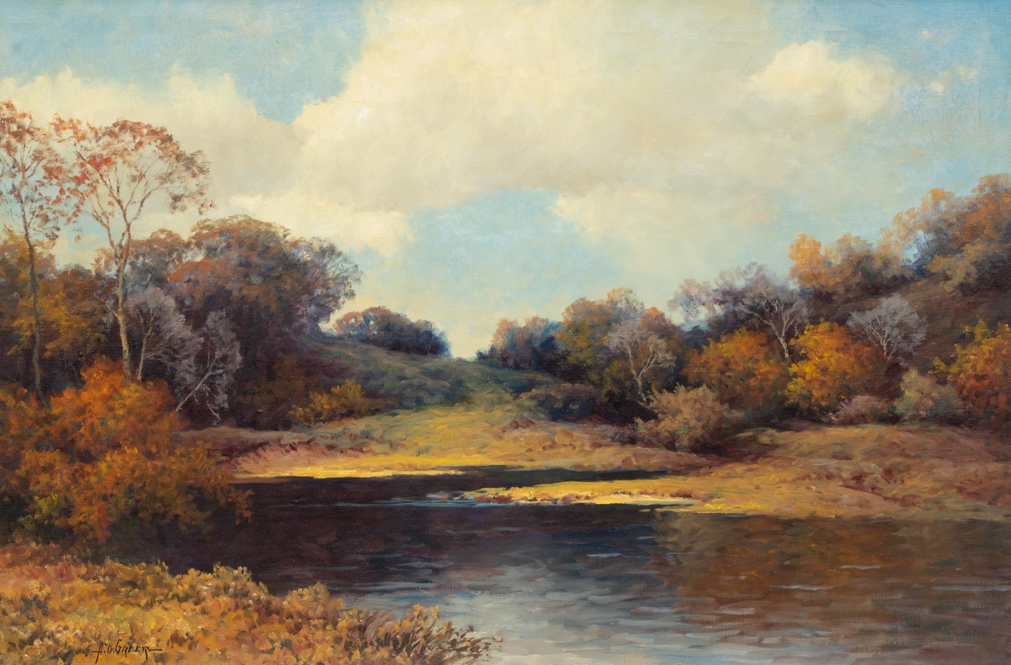 A.D. Greer | Pond Landscape | MutualArt