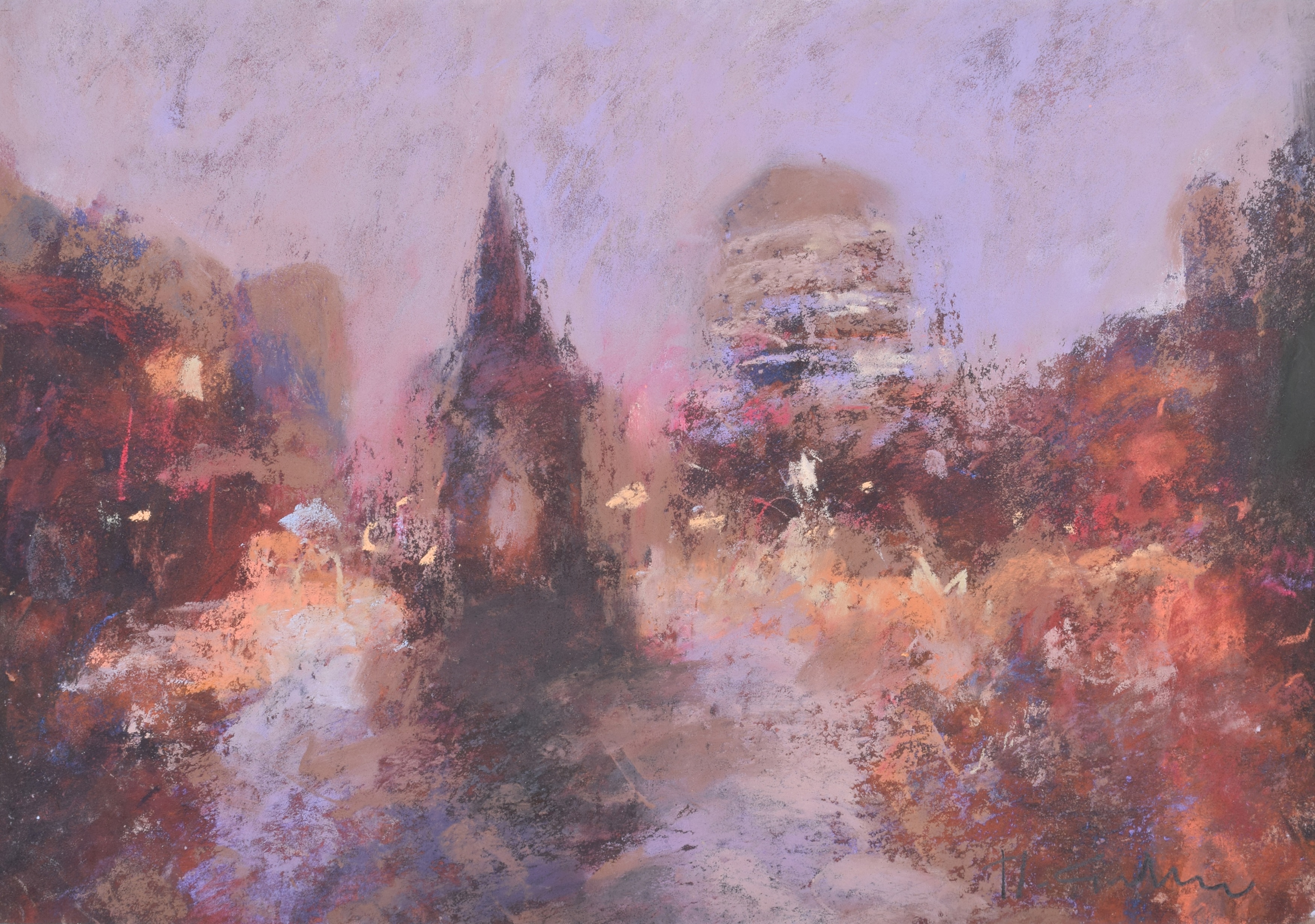 Marc Grimshaw | Winter Dusk, Albert Square | MutualArt