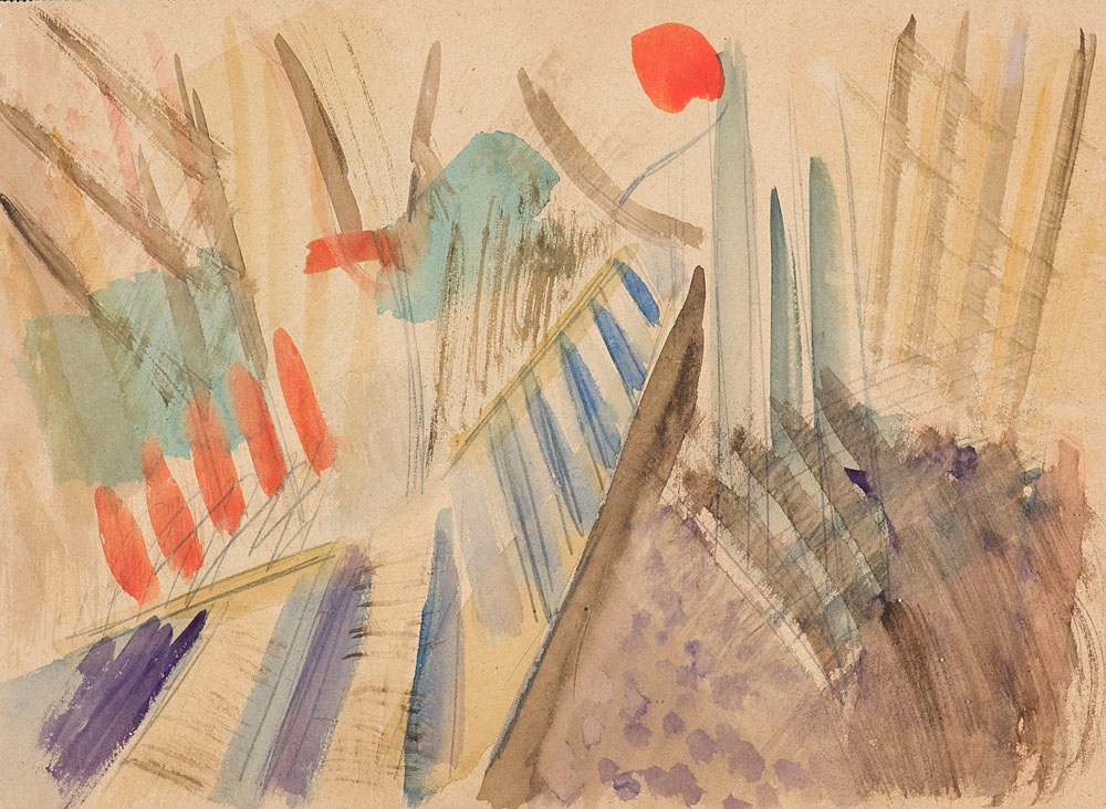 Karl Hermann Haupt | Landschaftlich mit Roter Sonne (1923) | MutualArt