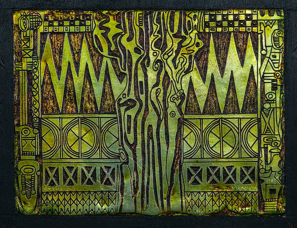 Bruce Onobrakpeya | Emamo Olo (Tree with Golden Fruits) (1988) | MutualArt