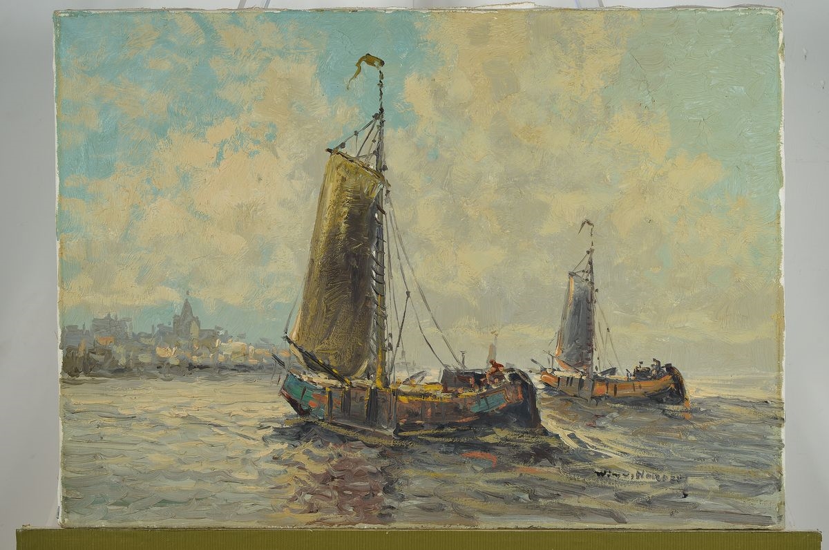 Wim Van Norden | fishing boats off the coast | MutualArt