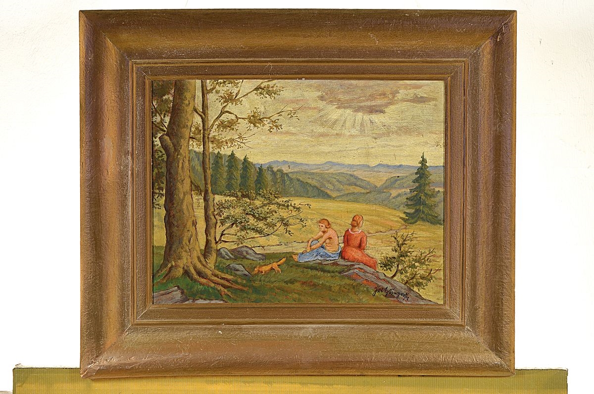 Fritz Siegrist | women looking over the valley | MutualArt
