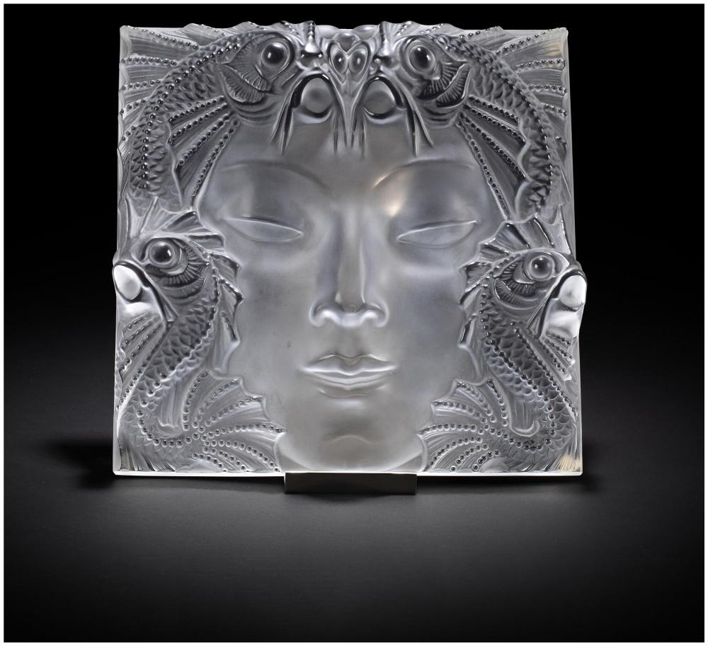 René Lalique | A Lalique Masque De Femme frosted art glass mask with ...