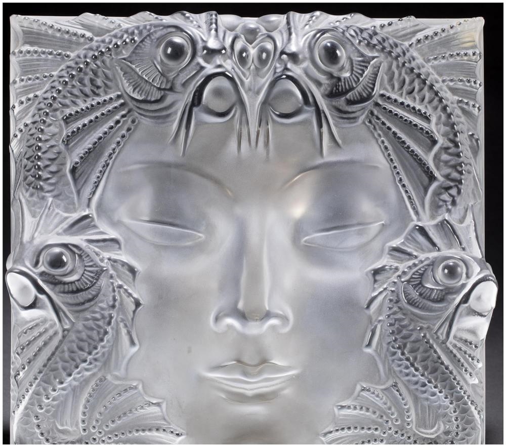 René Lalique | A Lalique Masque De Femme frosted art glass mask with ...