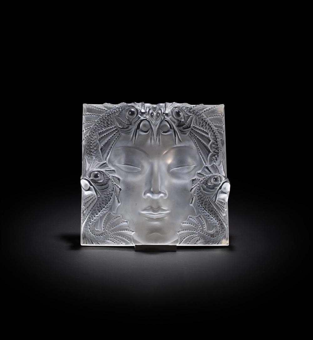 René Lalique | A Lalique Masque De Femme frosted art glass mask with ...