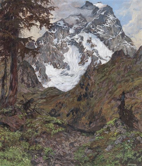 Hugo Hodiener | A Mountain Landscape | MutualArt