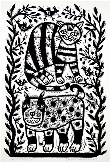 Barbara Hanrahan | Girl with a Cat (1988) | MutualArt