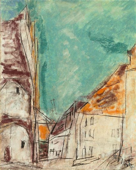 Lyonel Feininger | Town Hall of Cammin (Rathaus von Cammin) (1947 ...