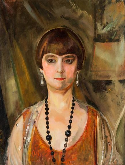 Gustaw Gwozdecki | Portret pani Louise Llewellyn-Jareckiej (1928 ...