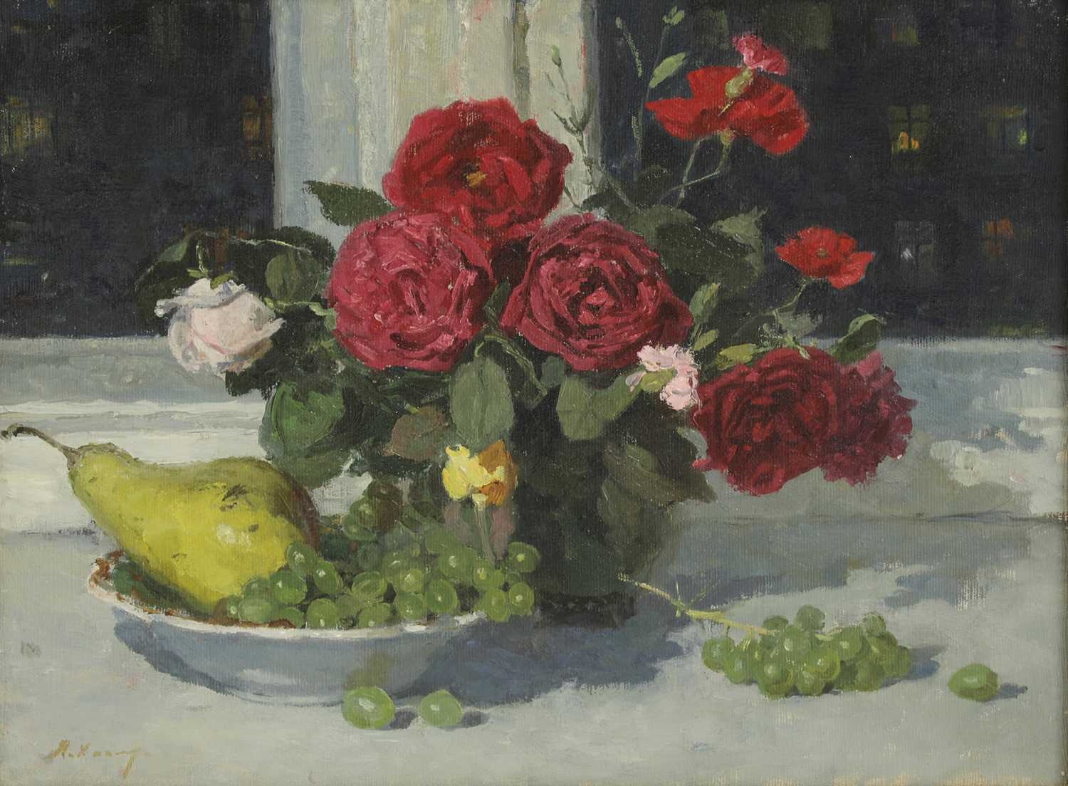 Iakov Markovich Khaimov | 'Still life with roses' (1950) | MutualArt