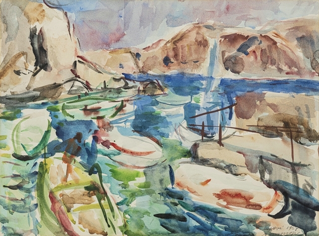 Manfred Henninger | Boote auf einem See (1958) | MutualArt