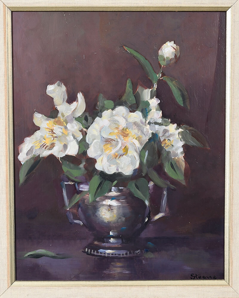 William Steene | Vase of Camellias | MutualArt
