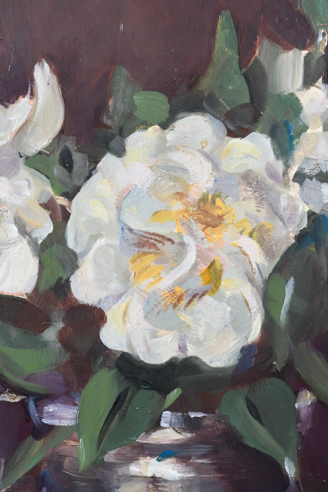 William Steene | Vase of Camellias | MutualArt