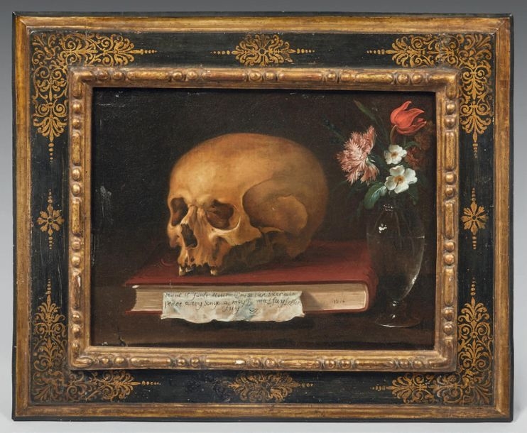Jacques Linard | A vanitas still life with a skull, an hourglass, a ...