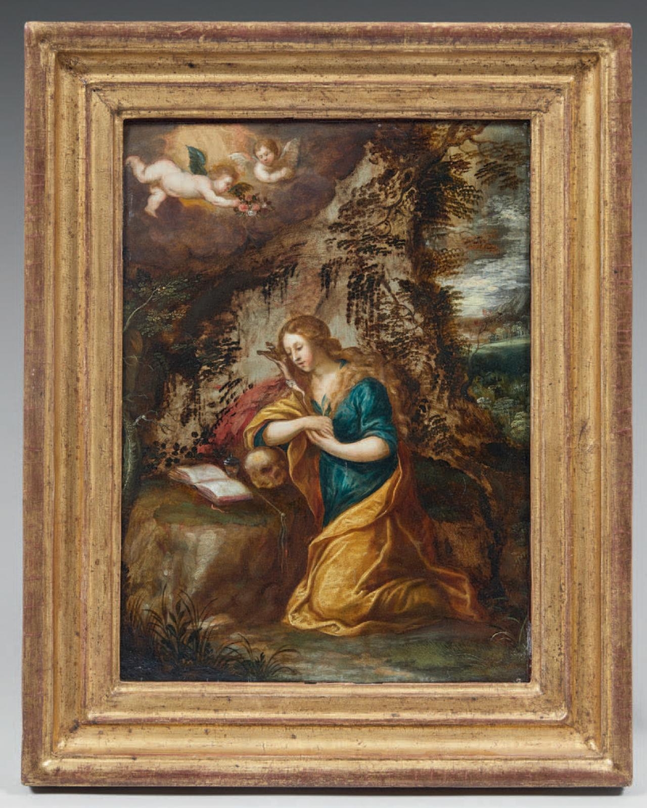 Flemish School 17th Century | Mary Magdalene in prayer | MutualArt