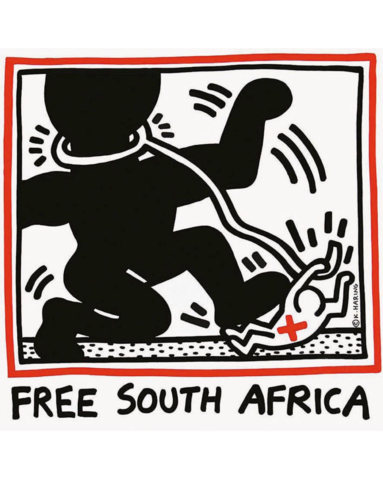 Keith Haring | Free South Africa (1988) | MutualArt