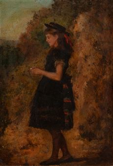 William Oliver Jr. | A Moment's Reflection (1880) | MutualArt