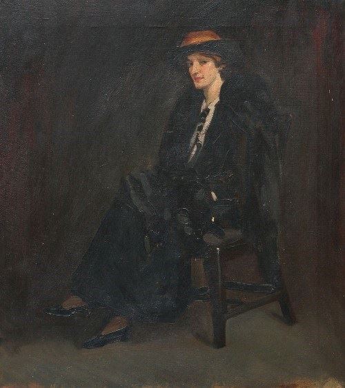 John Lavery | Portrait of a seated lady in an interior | MutualArt