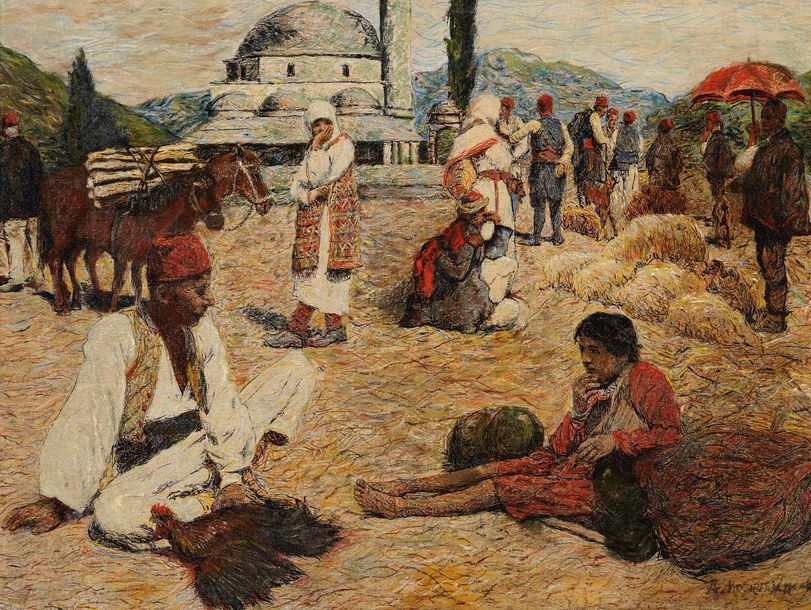 Spiro Bocaric | Scène de marché | MutualArt