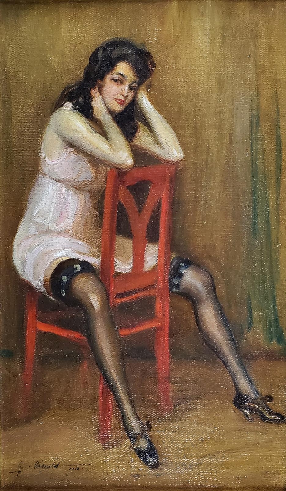 Georges C. Michelet | La chaise rouge (1916) | MutualArt