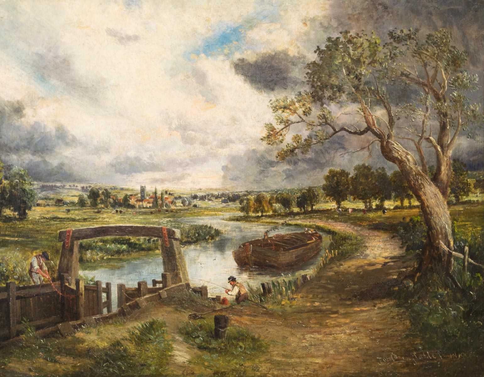 John Constable | River landscape with lock | MutualArt