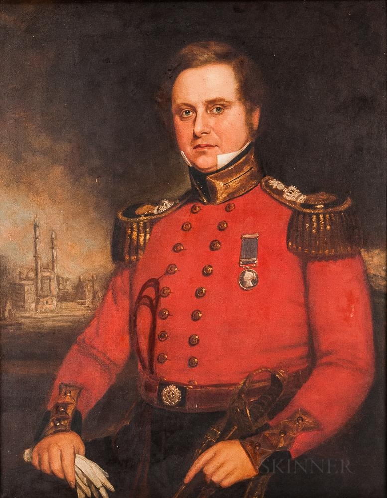 William Henry Gore | Portrait of an Officer before an Middle Eastern ...