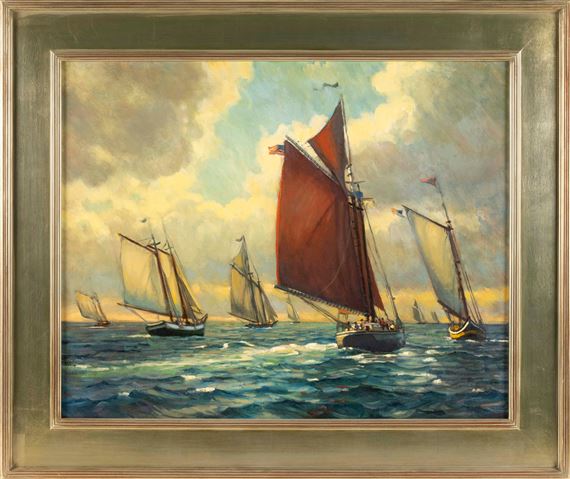 Kenneth Knowles | 'Following the Schooner Race' off Gloucester Harbor ...