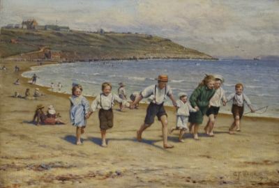 George F. Harris | Children on the beach (1919) | MutualArt