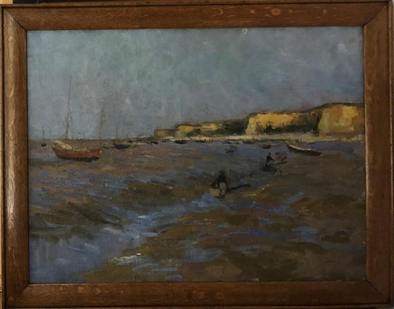 Henri Eugène Callot | Bord de mer à marrée basse en Bretagne | MutualArt