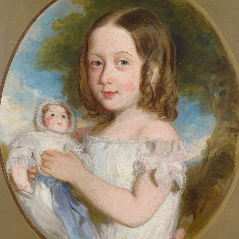British Naive School | Portrait of a young girl holding a Collared Dove ...