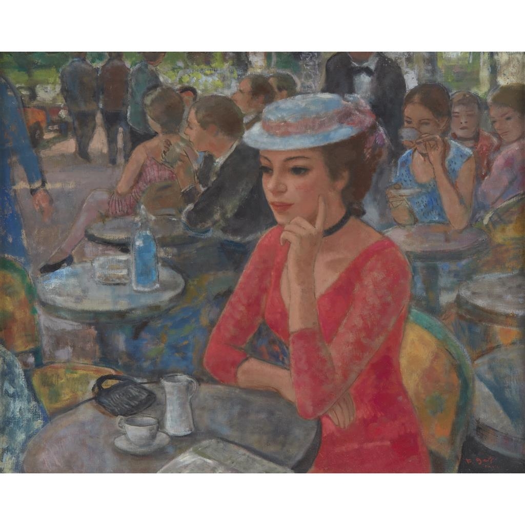 François Gall | Woman in cafe | MutualArt