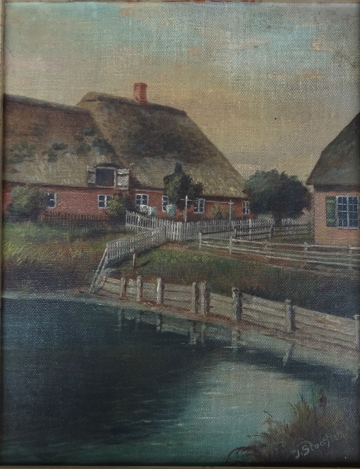 Julius Stockfleth | Dorfteich mit Häusern auf Insel Föhr | MutualArt