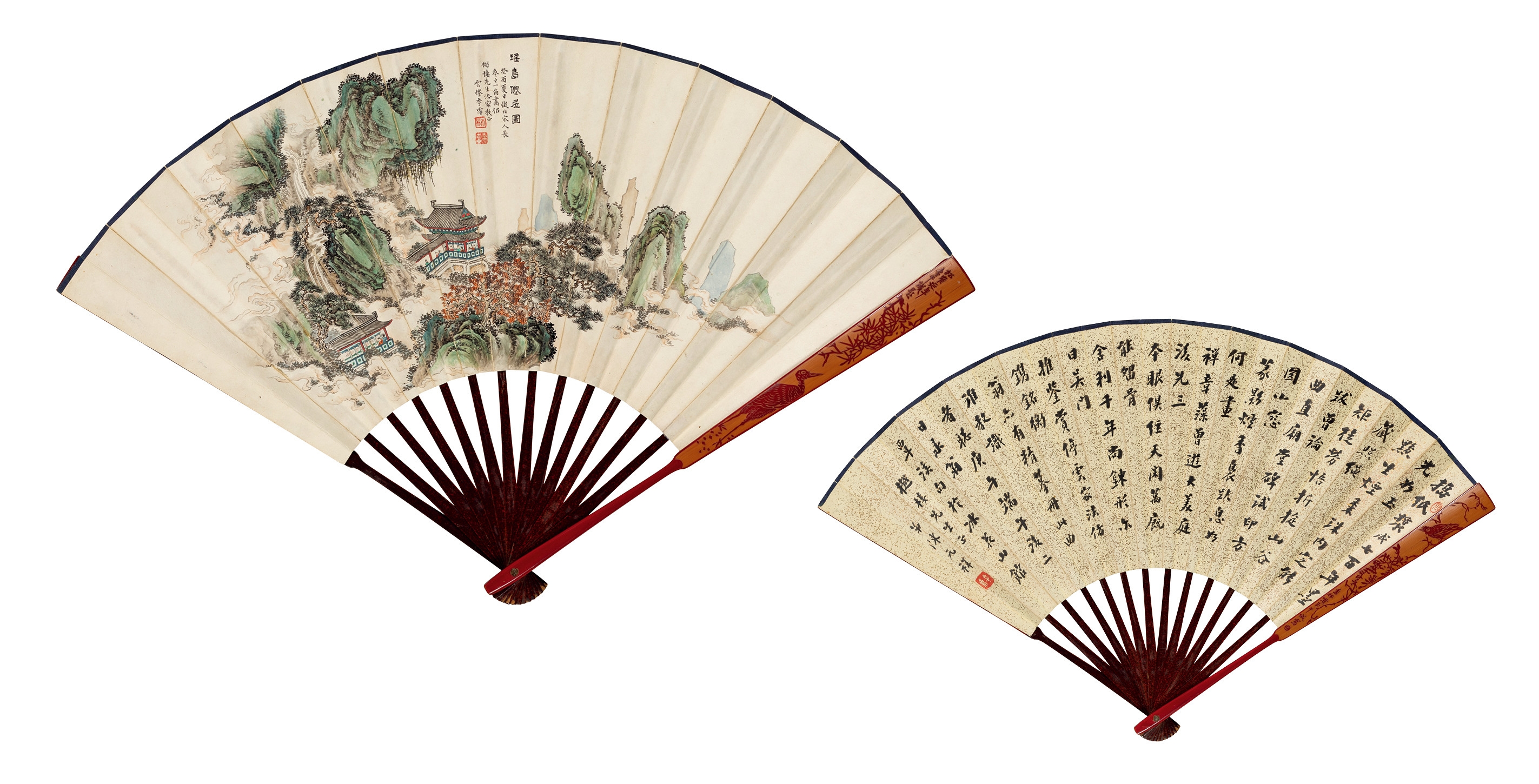 Chen Yuanxiang | Two works: Yaodao Xianju map, small script | MutualArt