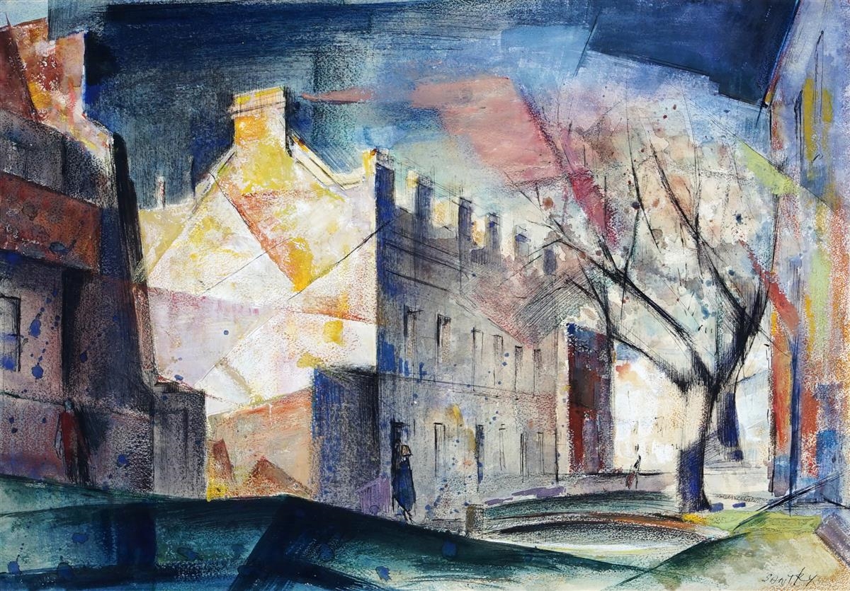 John Santry | Terrace Houses in Winter | MutualArt