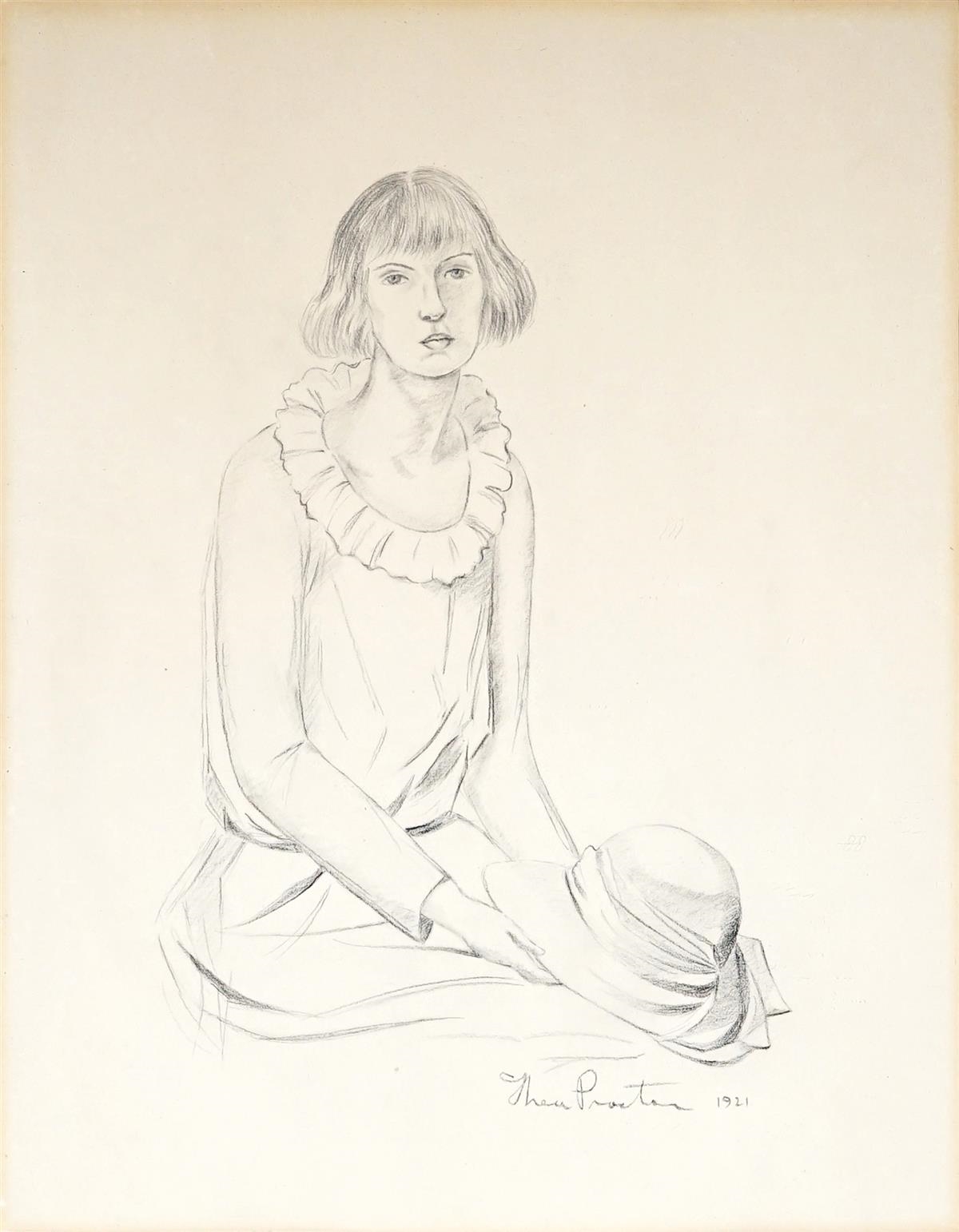 Thea Proctor | Untitled (Young Girl Sitting) (1921) | MutualArt