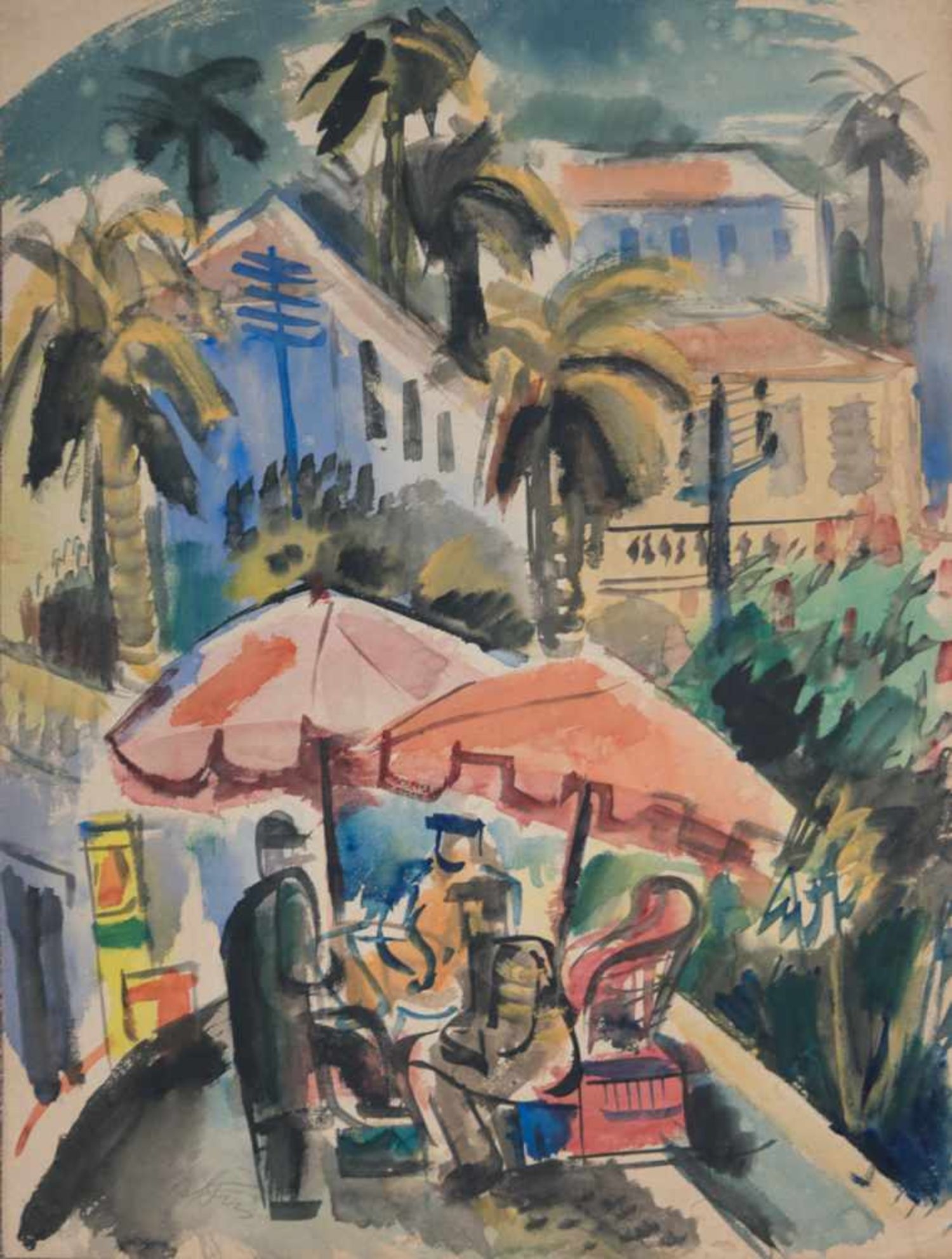 Carl Rabus | Straßenszene mit südlichem Flair | MutualArt