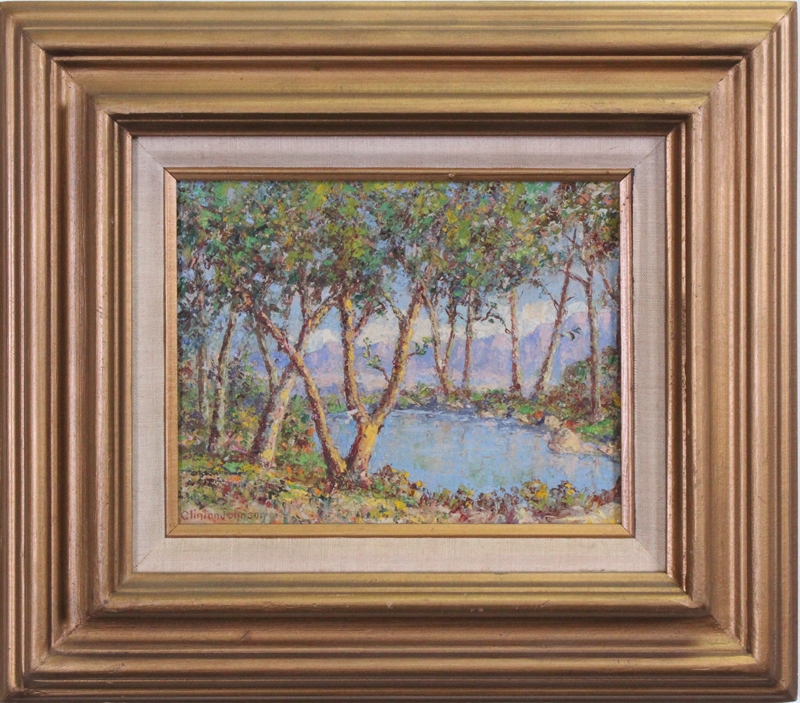 Clinton Johnson | LANDSCAPE WITH TREES AND LAKE | MutualArt