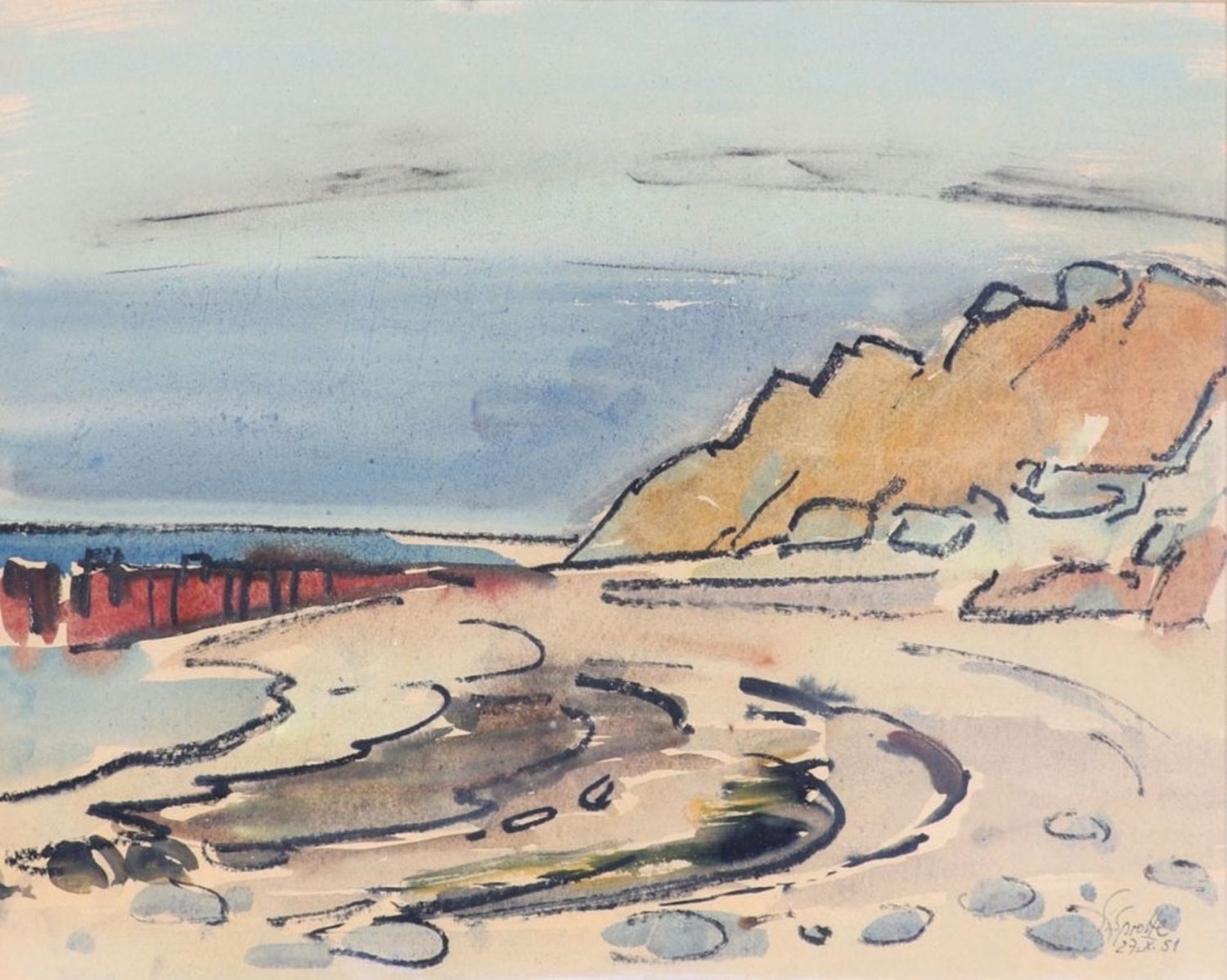 Siegward Sprotte | Das rote Kliff auf Sylt (1951) | MutualArt
