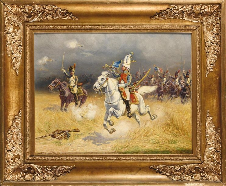 Eugène Chaperon | Charge of mounted grenadiers of the Imperial Guard ...